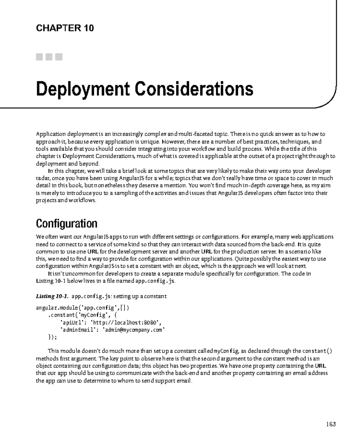 Beginning Angular JS and web development - CHAPTER 10 Deployment Considerations Application ...