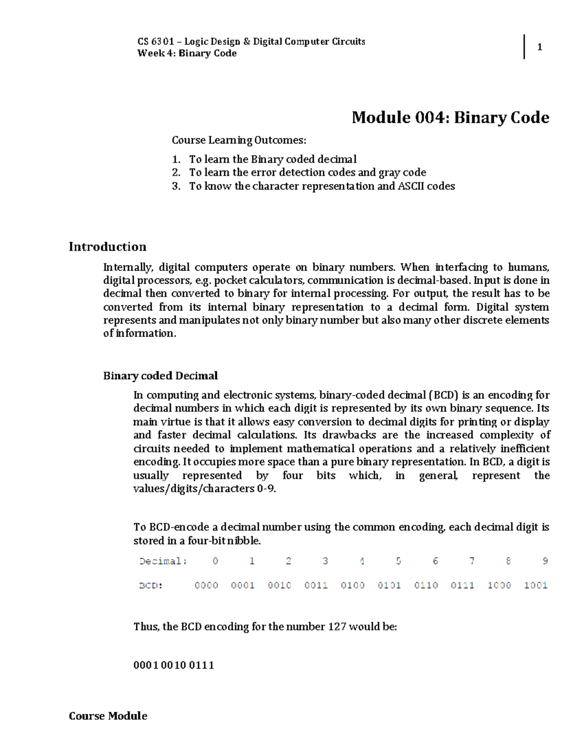 Week 4 - Binary Code - intro to hdlintro to hdlintro to hdlintro to ...