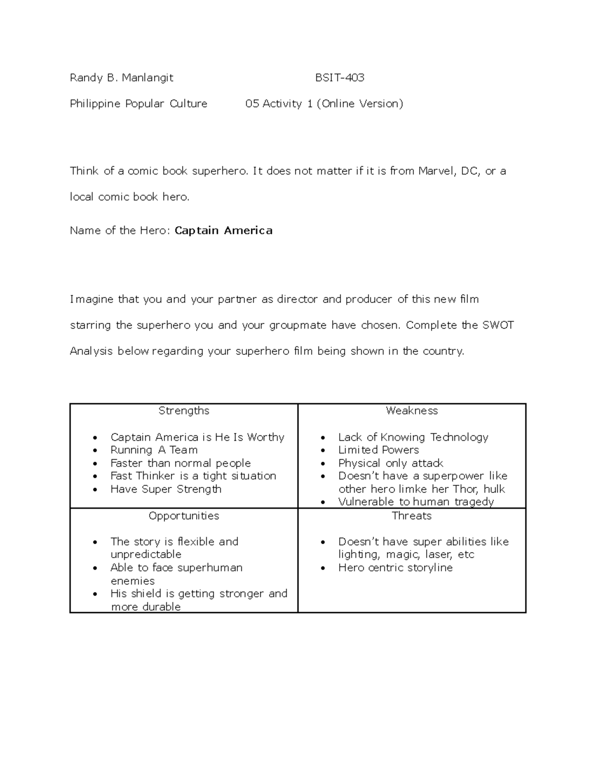asd 05 Activity 1 - Randy B. Manlangit BSIT- 403 Philippine Popular ...