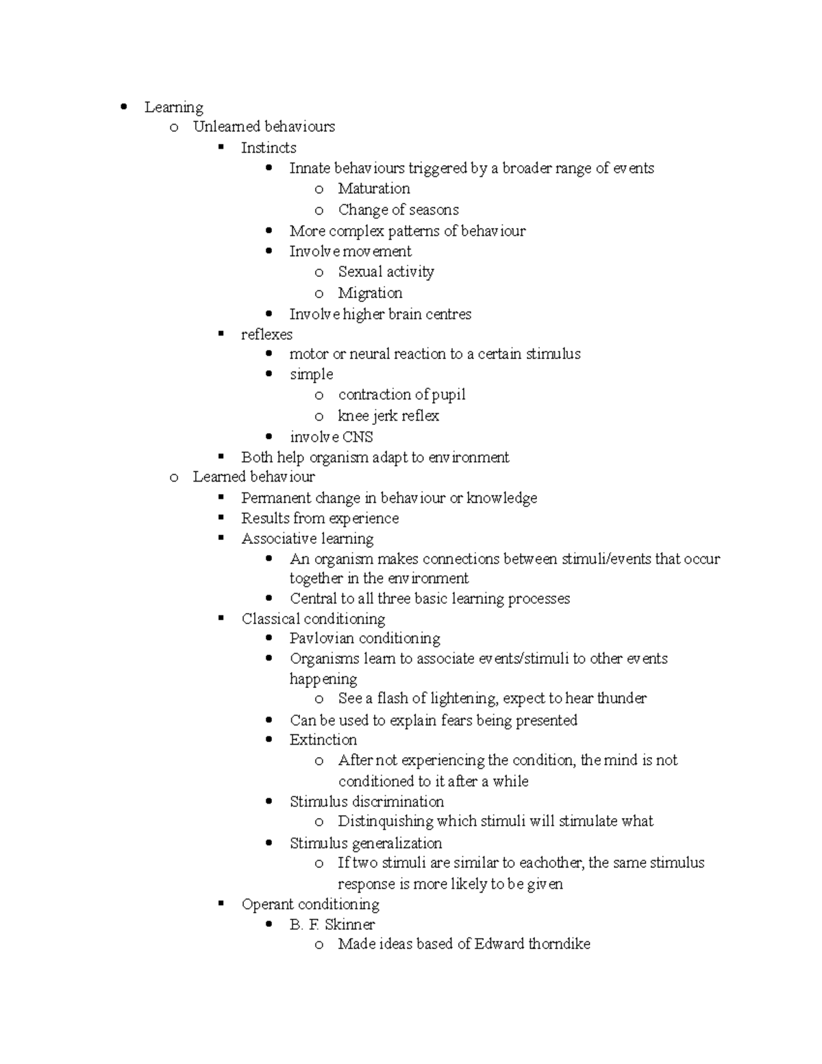 Module 7 - Summary Intro To Psychology - Learning o Unlearned ...