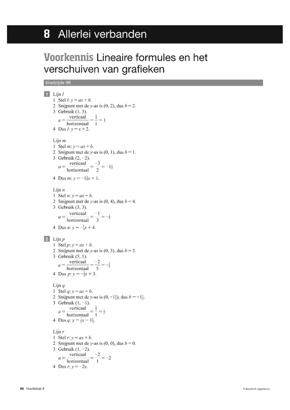 Uitwerkingen Hoofdstuk 8 - Wiskunde - Studeersnel