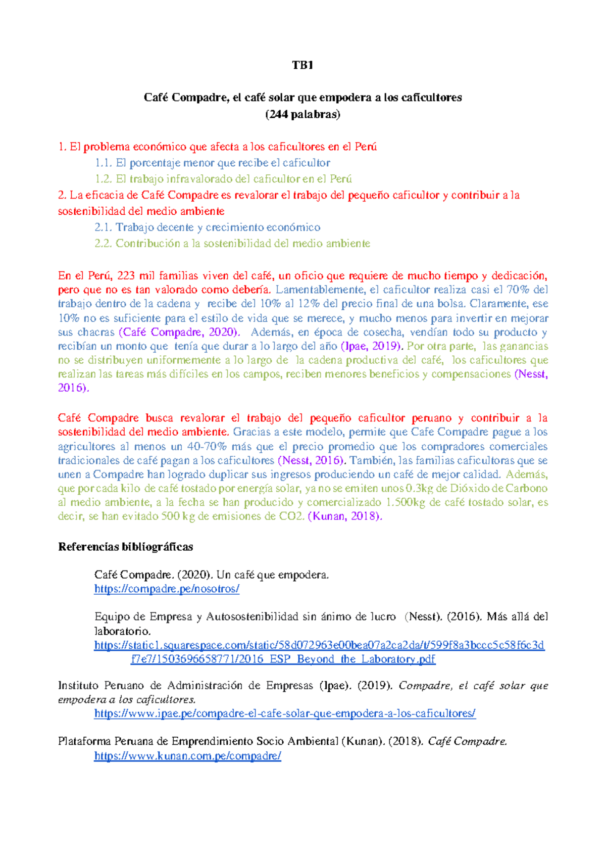 TB CPL - TB CPL - TB Café Compadre, el café solar que empodera a los caficultores (244 palabras ...