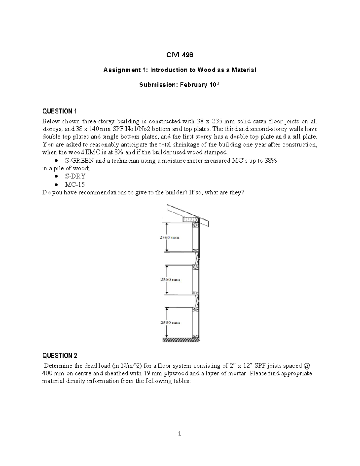 Assignment 1 - 1 CIVI 498 Assignment 1: Introduction to Wood as a ...