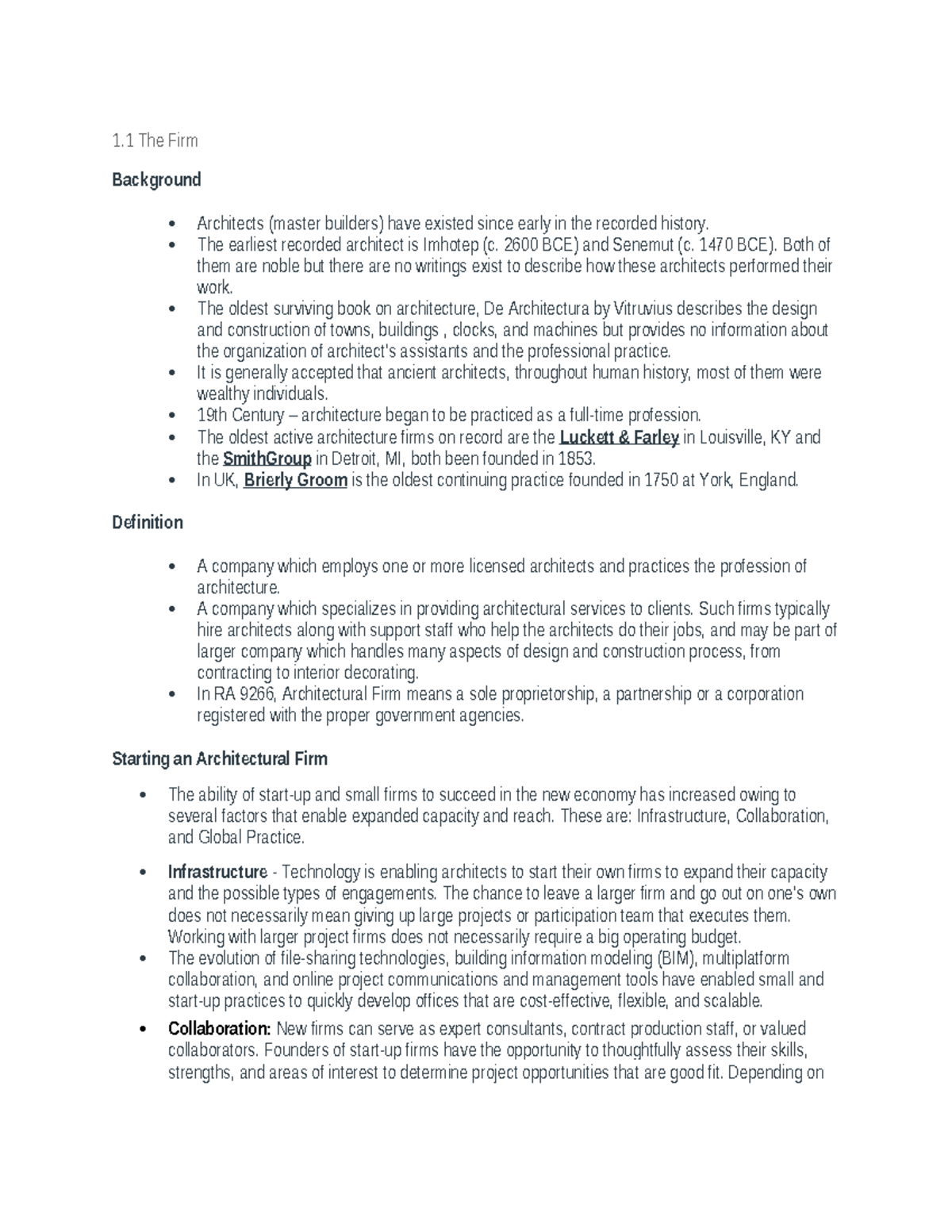 All modules prelims-finals - 1 The Firm Background Architects (master ...