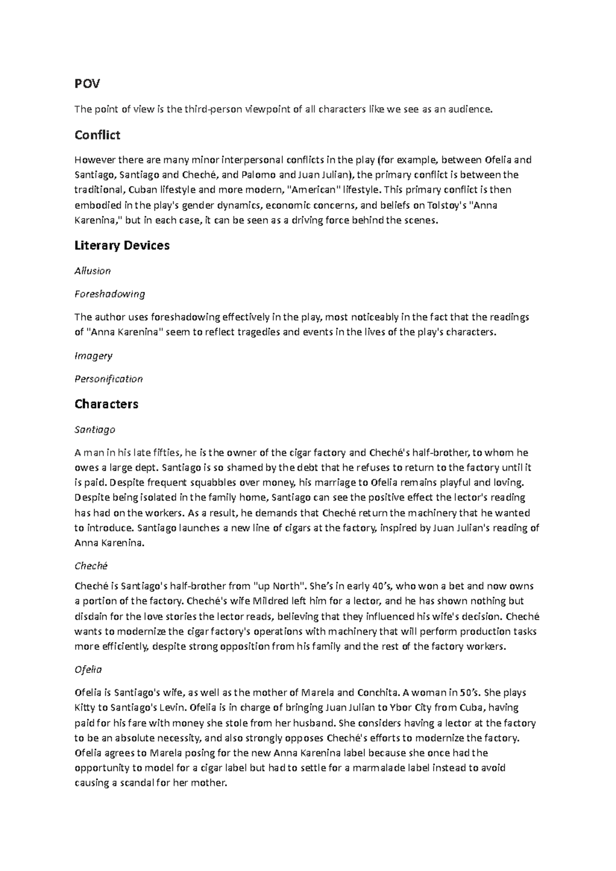 Anna in the tropics - n/a - POV The point of view is the third-person ...