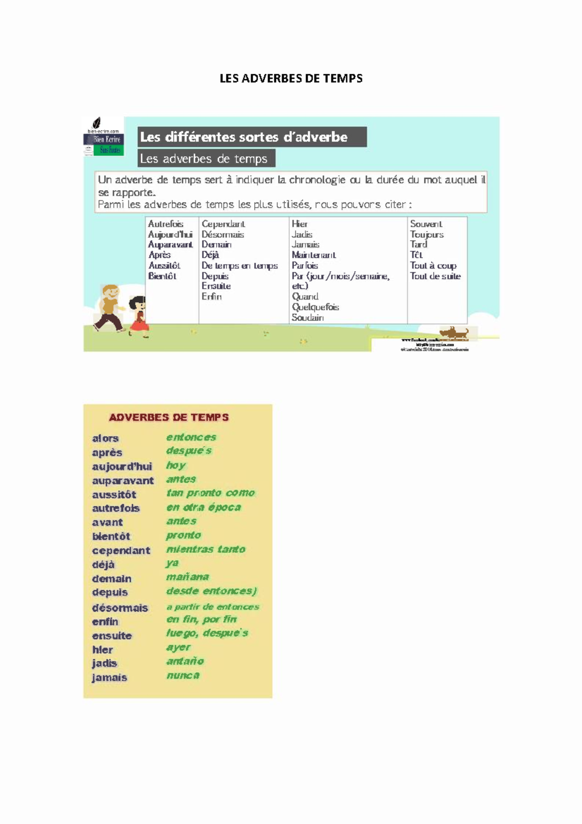 A2 Les adverbes de temps 2 A2 Les adverbes de temps 2 - ☎ ☛☞ - Studocu