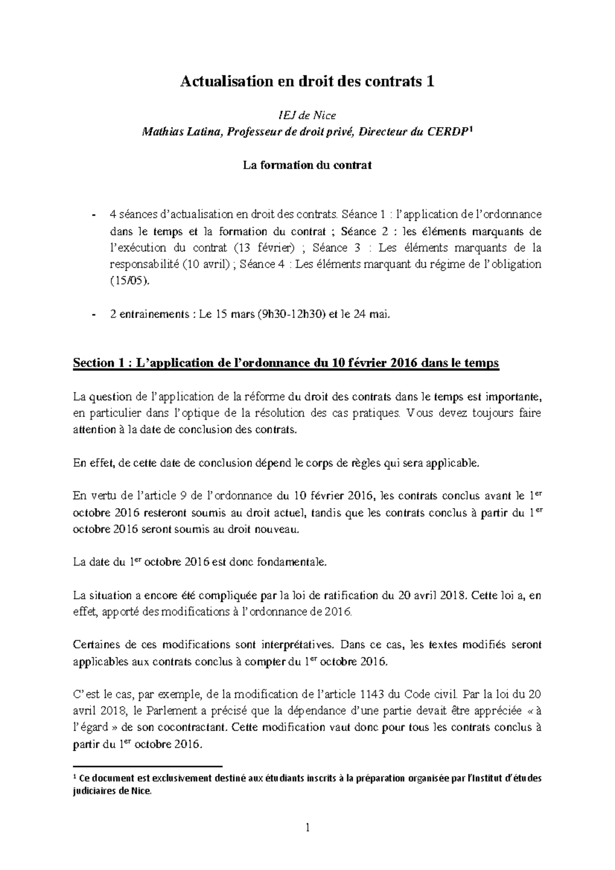 Actu Droit Des Obligations 1 Warning Tt Undefined Function 32