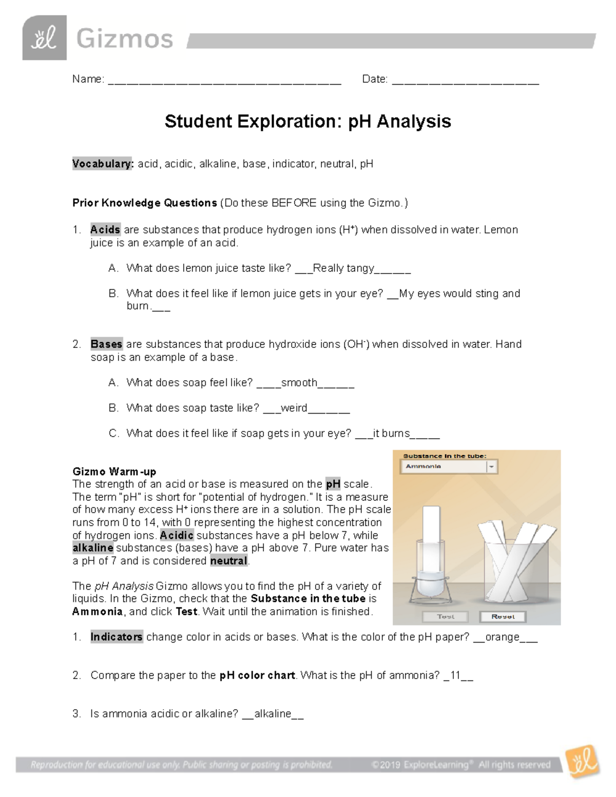 acidic analysis of objects and their properties courswork - Name: - Studocu