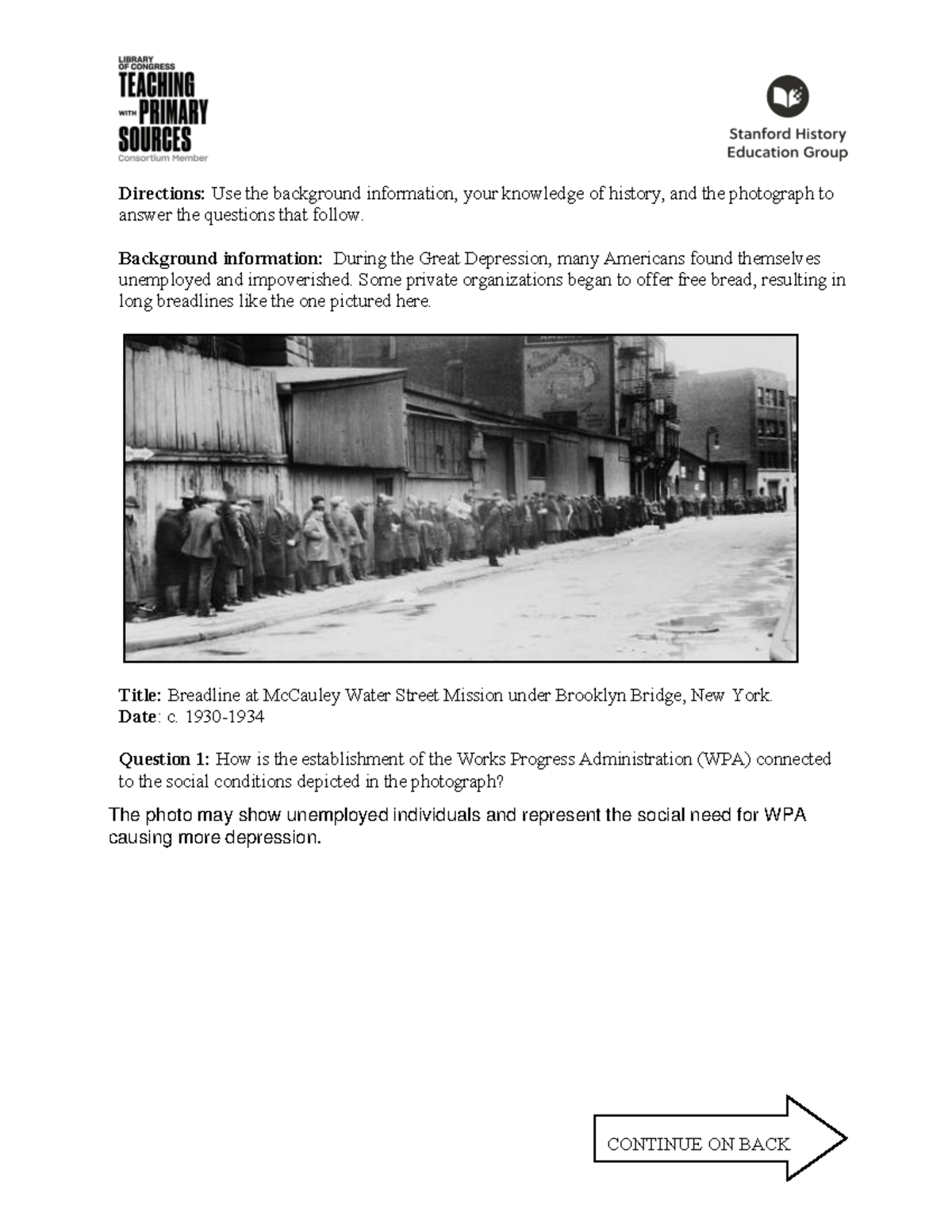 Kami Export - Austin Albano - Breadlines in the 1930s Assessment 4 ...