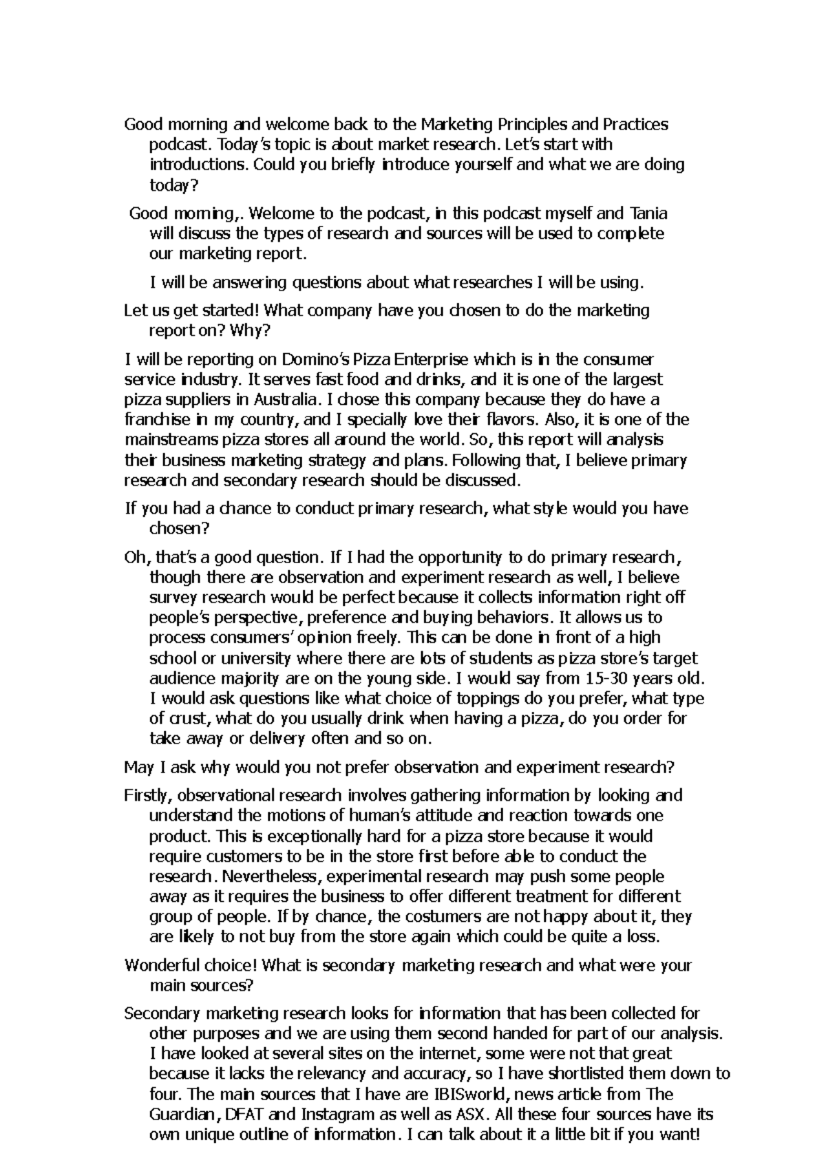 Webcast script - Good morning and welcome back to the Marketing ...