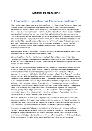 Cours Complet Capitalisme - PREMIÈRE PARTIE : LES APPROCHES THÉORIQUES ...