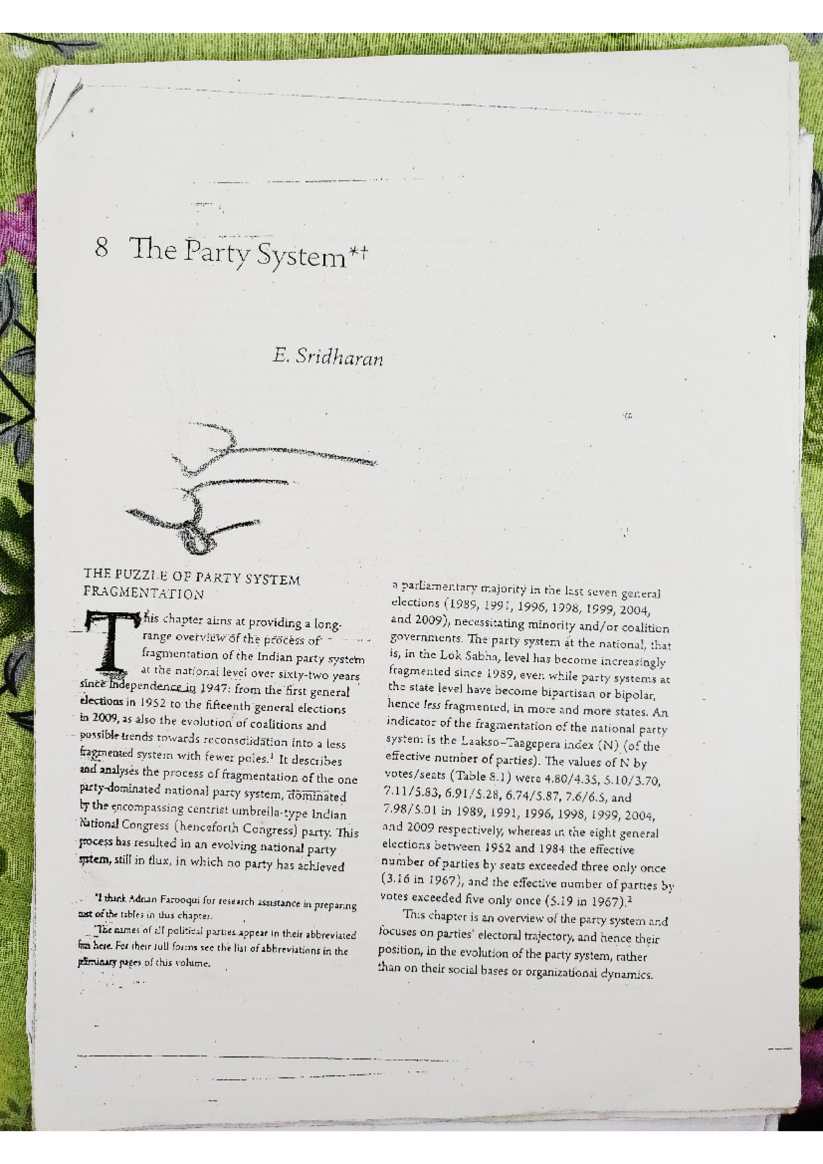 THE Party System, E Sridharan - 8 The Party System E. Sridharan THE ...
