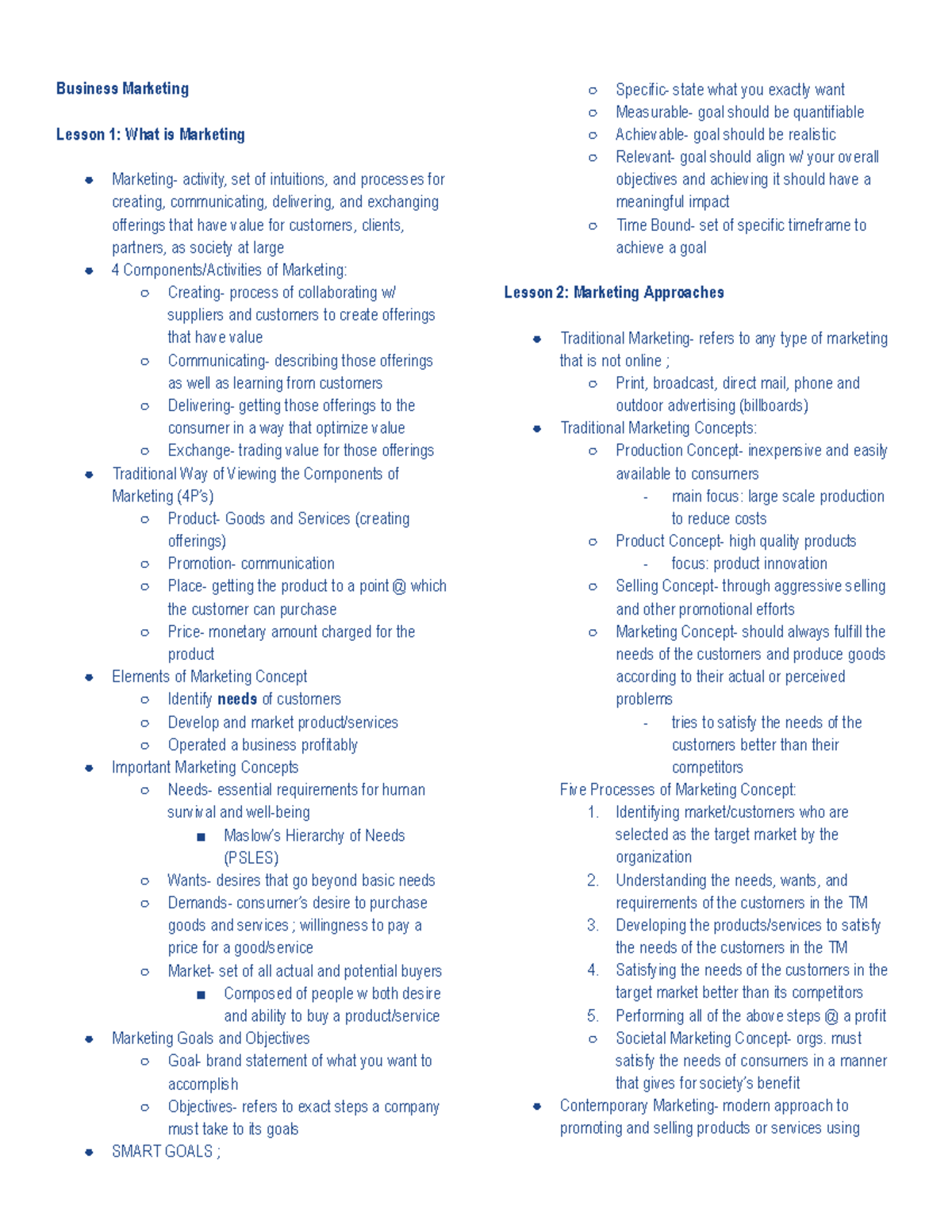 Business Marketing - Business Marketing Lesson 1: What is Marketing ...