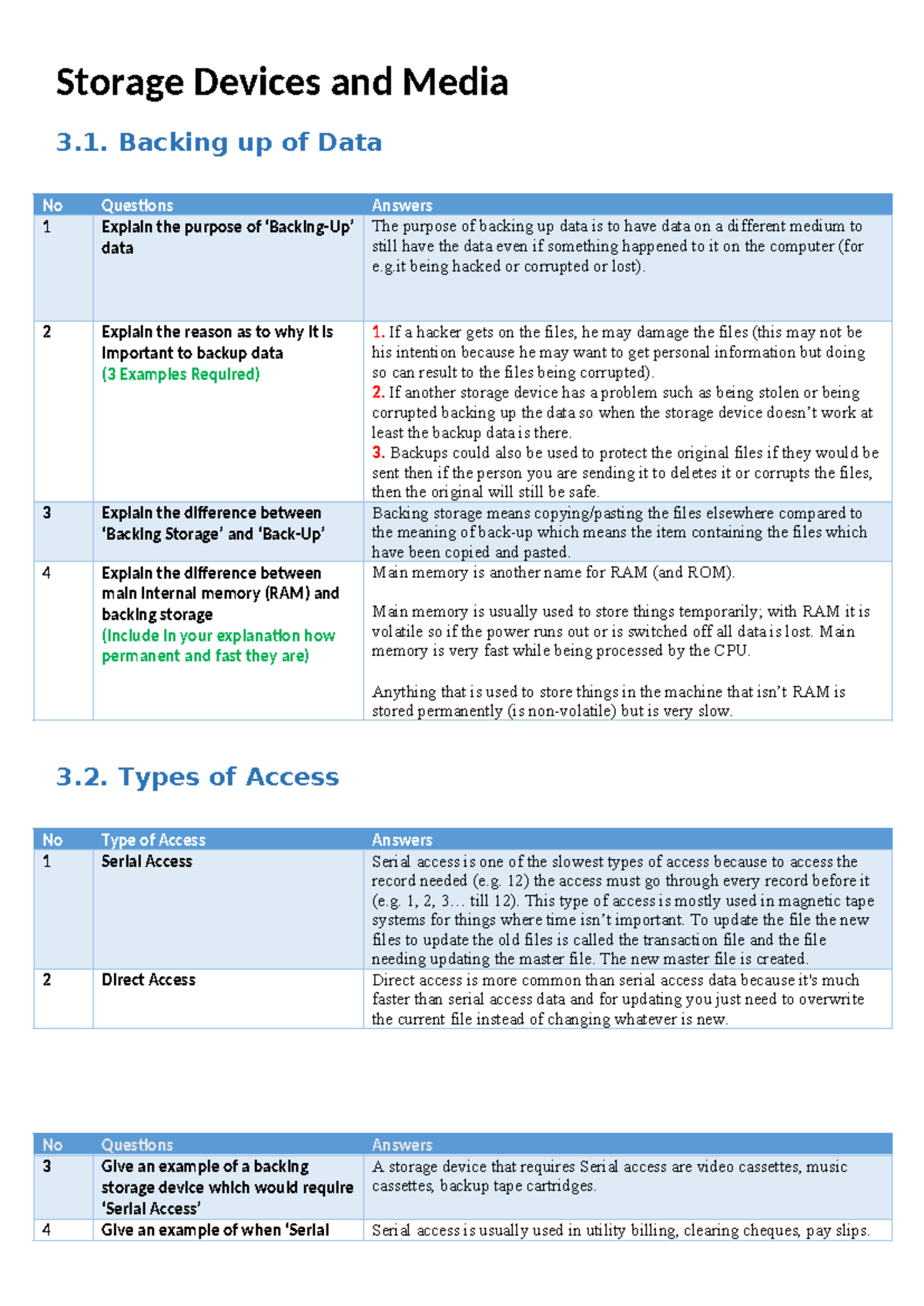 3 - Storage Devices Media - Storage Devices and Media 3. Backing up of ...