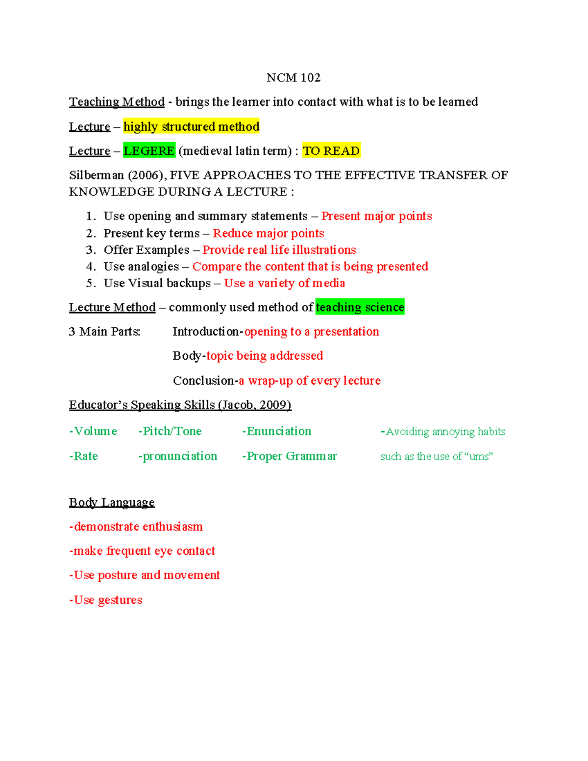 NCM 102- Fnals Reviewer - NCM 102 Teaching Method - brings the learner into contact with what is ...