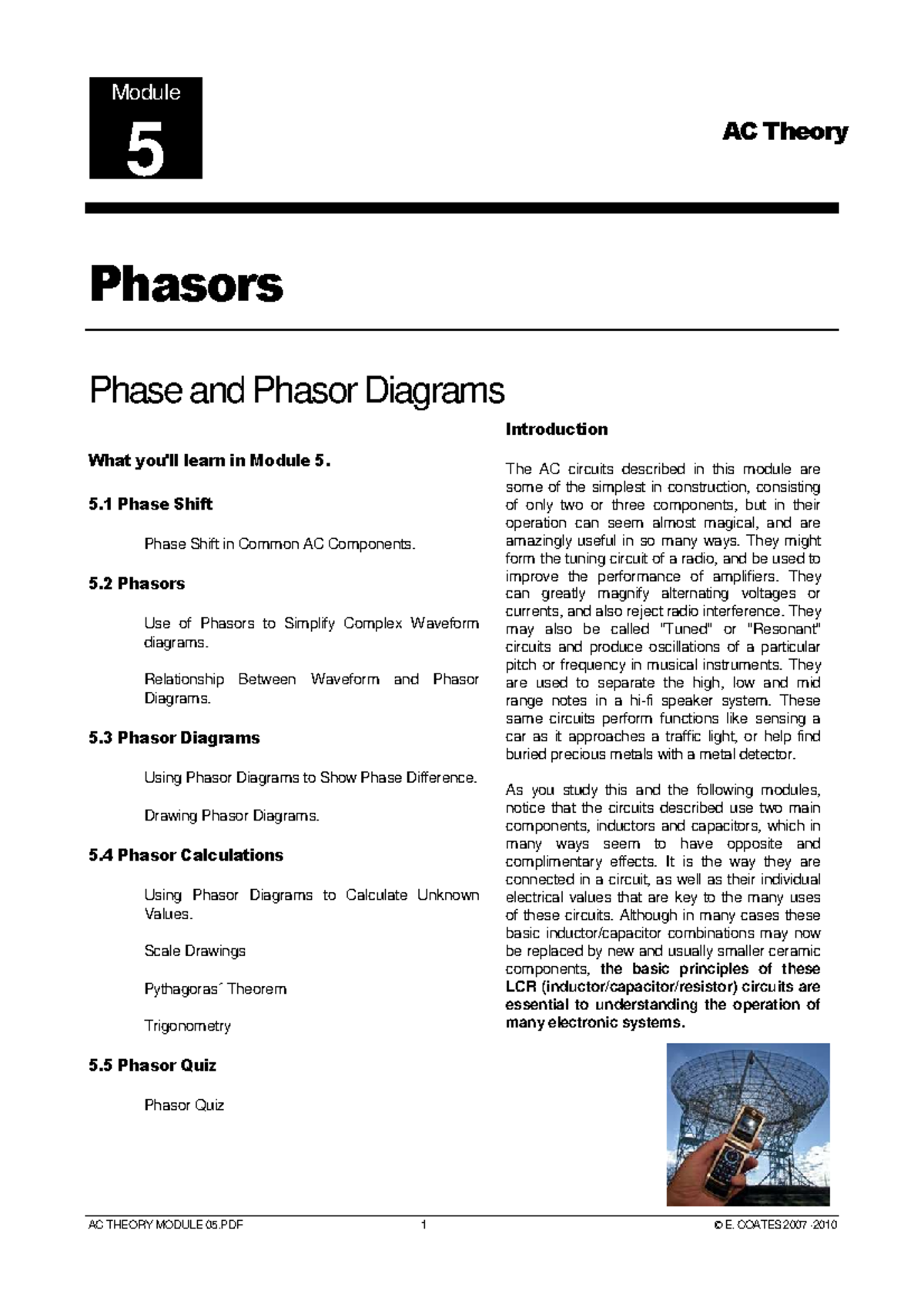Ac theory module 05 - Introduction The AC circuits described in this ...