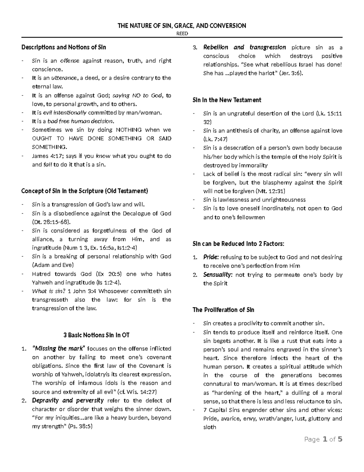 4 THE Nature OF SIN - THE NATURE OF SIN, GRACE, AND CONVERSION REED ...