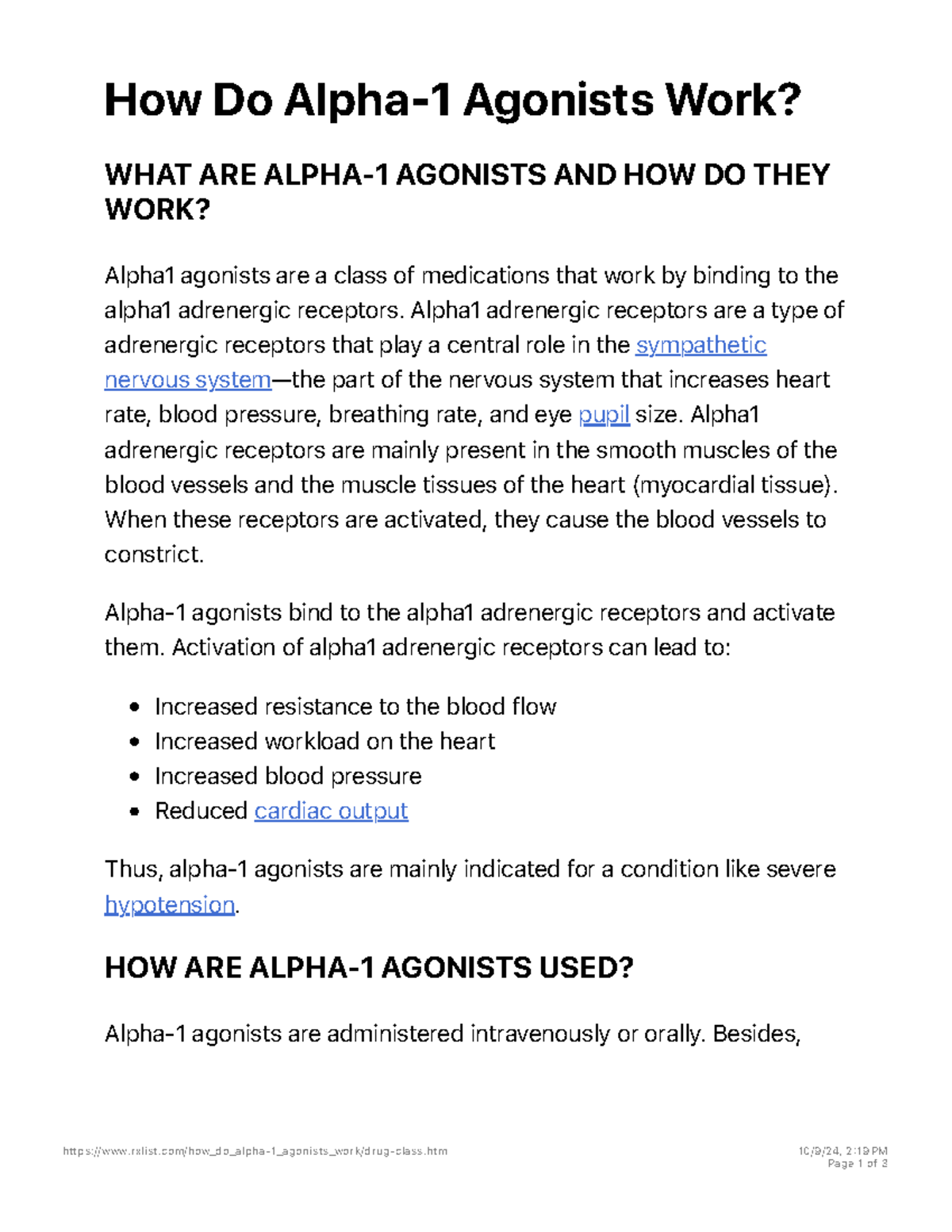 How Do Alpha-1 Agonists Work - Uses, Side Effects, Drug Names - How Do ...