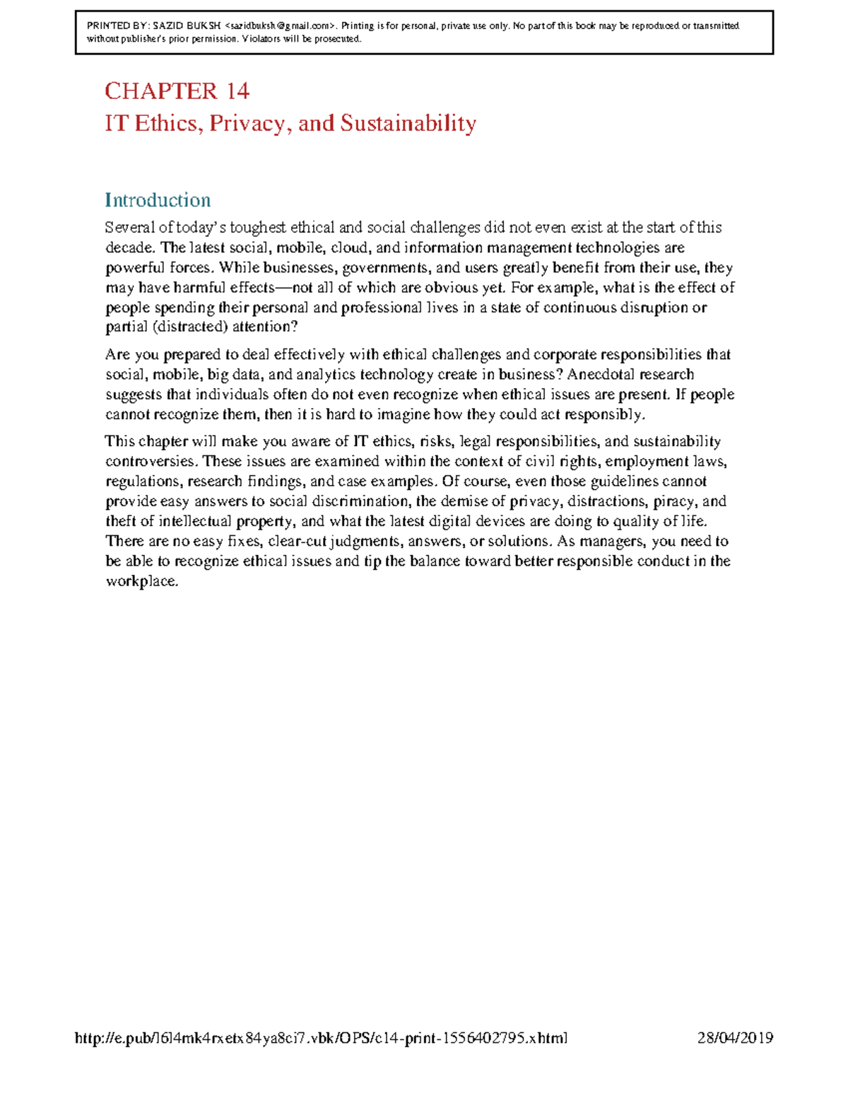 Chapter 14 - Solutions to tutorials - without publisher's prior ...