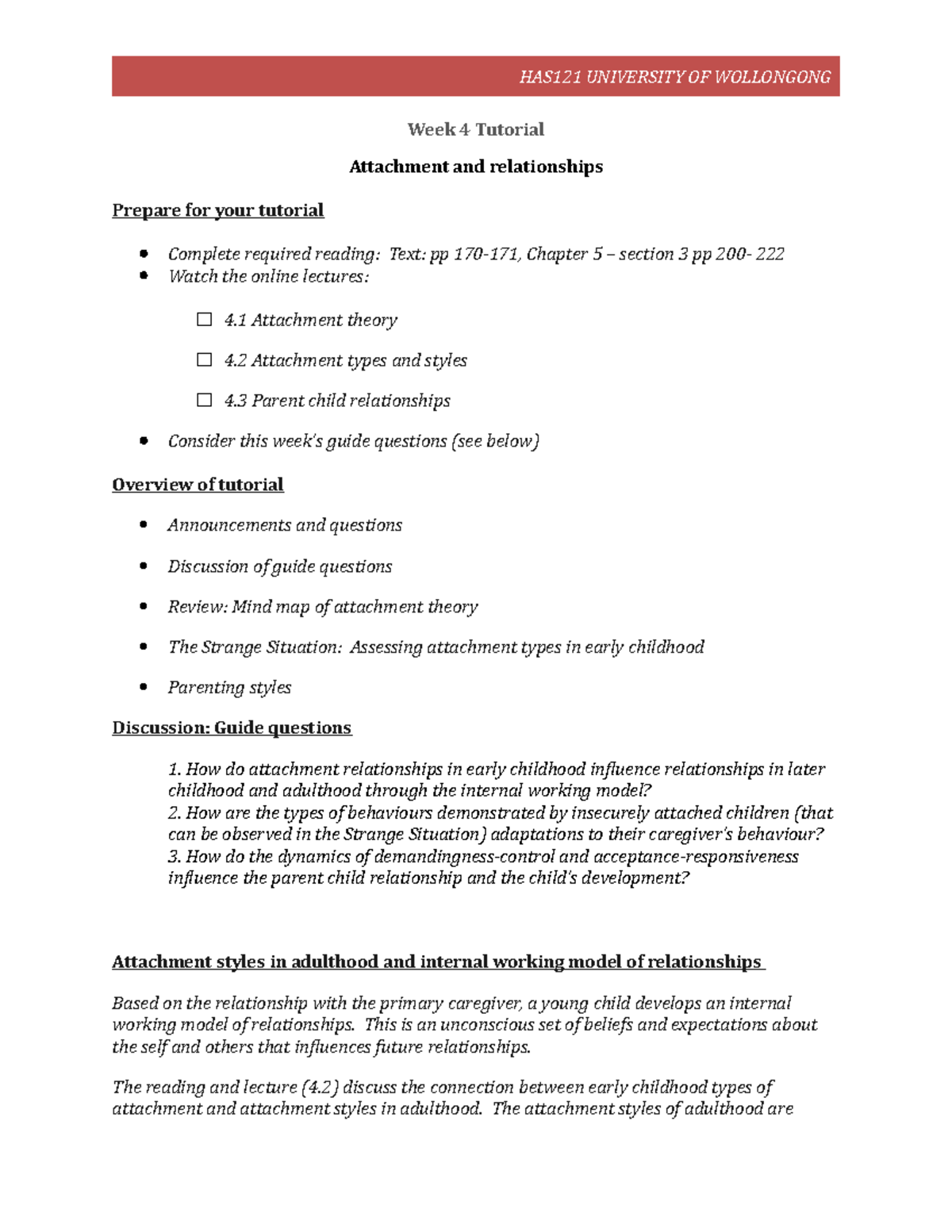 Tutorial worksheets: Practicing related questions - Week 4 Tutorial ...