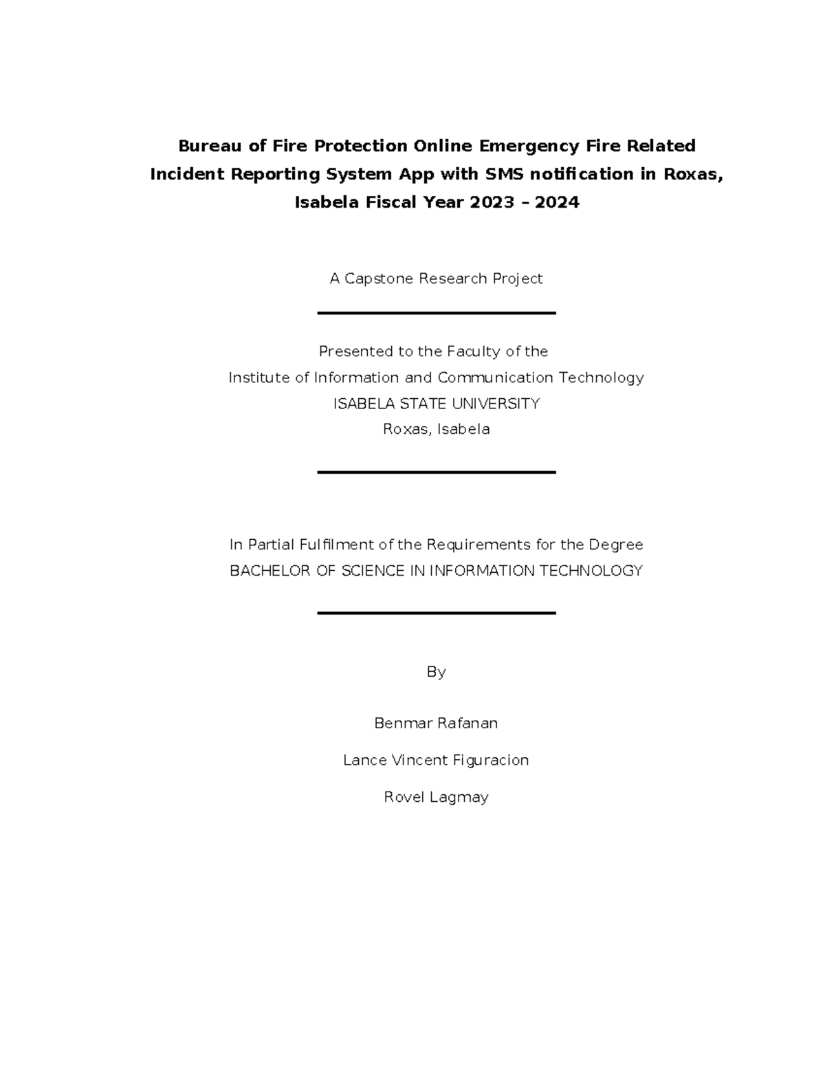 New- Rovel- Capstone-1 - Bureau of Fire Protection Online Emergency ...