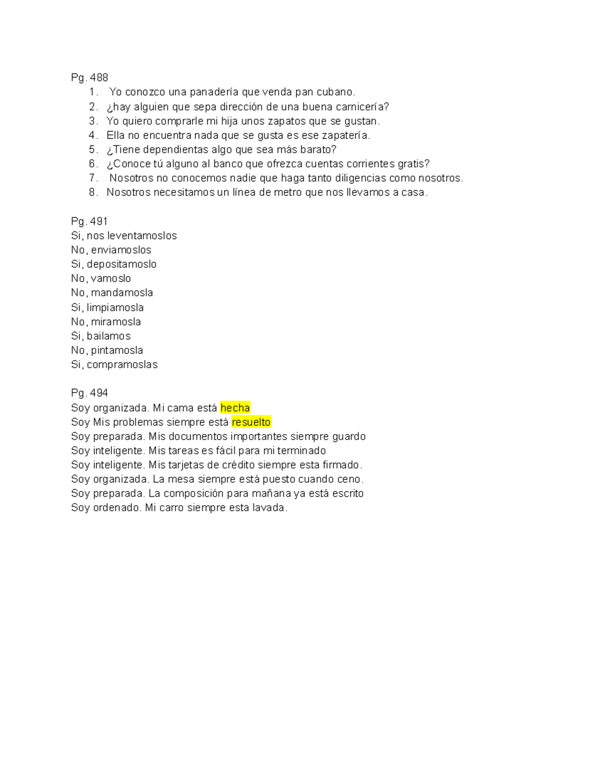 Spanish wk 10 - answers to the book SUENA with the page numbers of the ...