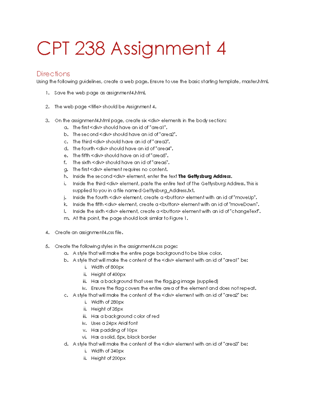 CPT 238 Assignment 4 rev2 - CPT 238 Assignment 4 Directions Using the ...
