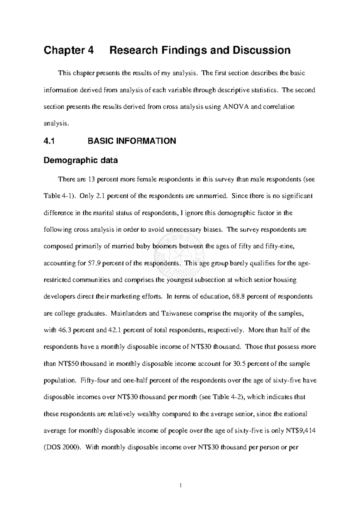 93301707 - Chapter 4 Research Findings and Discussion This chapter ...