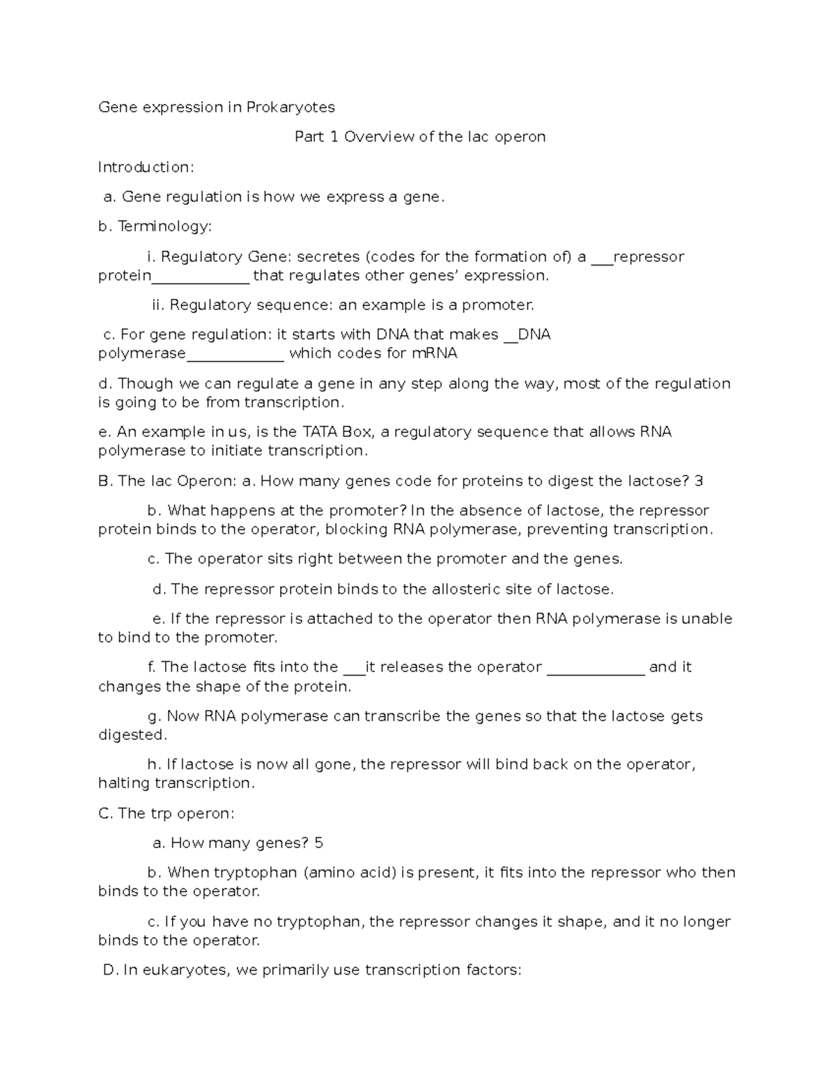 Antibiotic Use - unit 6 content - Gene expression in Prokaryotes Part 1 ...
