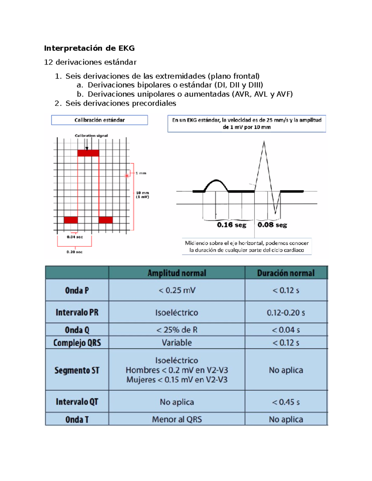 Interpretación de EKG - Interpretación de EKG 12 derivaciones estándar ...