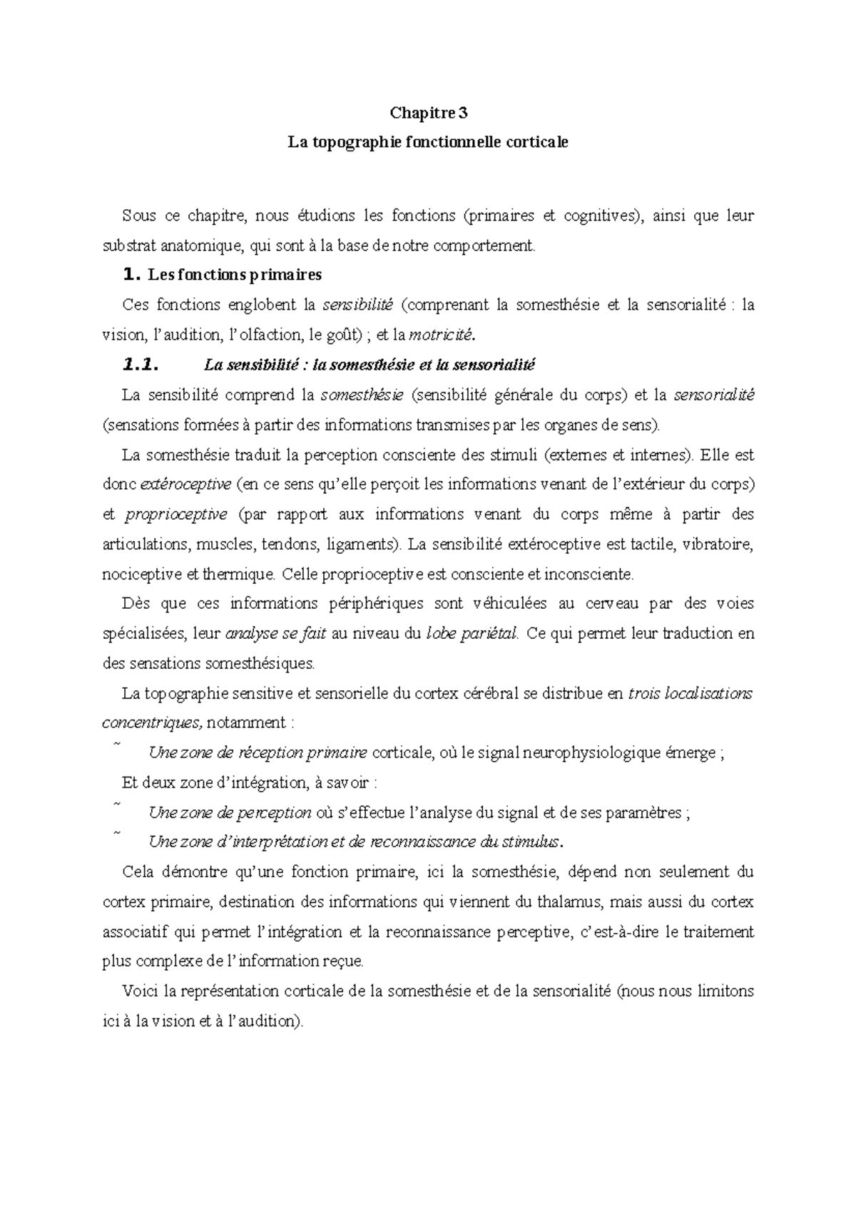 Neurosciencescognitives Chapitre 3 - Chapitre 3 La topographie ...