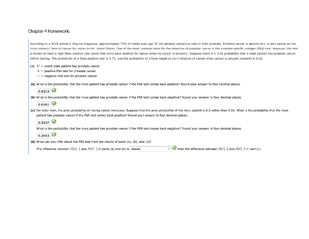 Chapter 4 Homework - Chapter 4 Homework: According to a 2018 article in ...