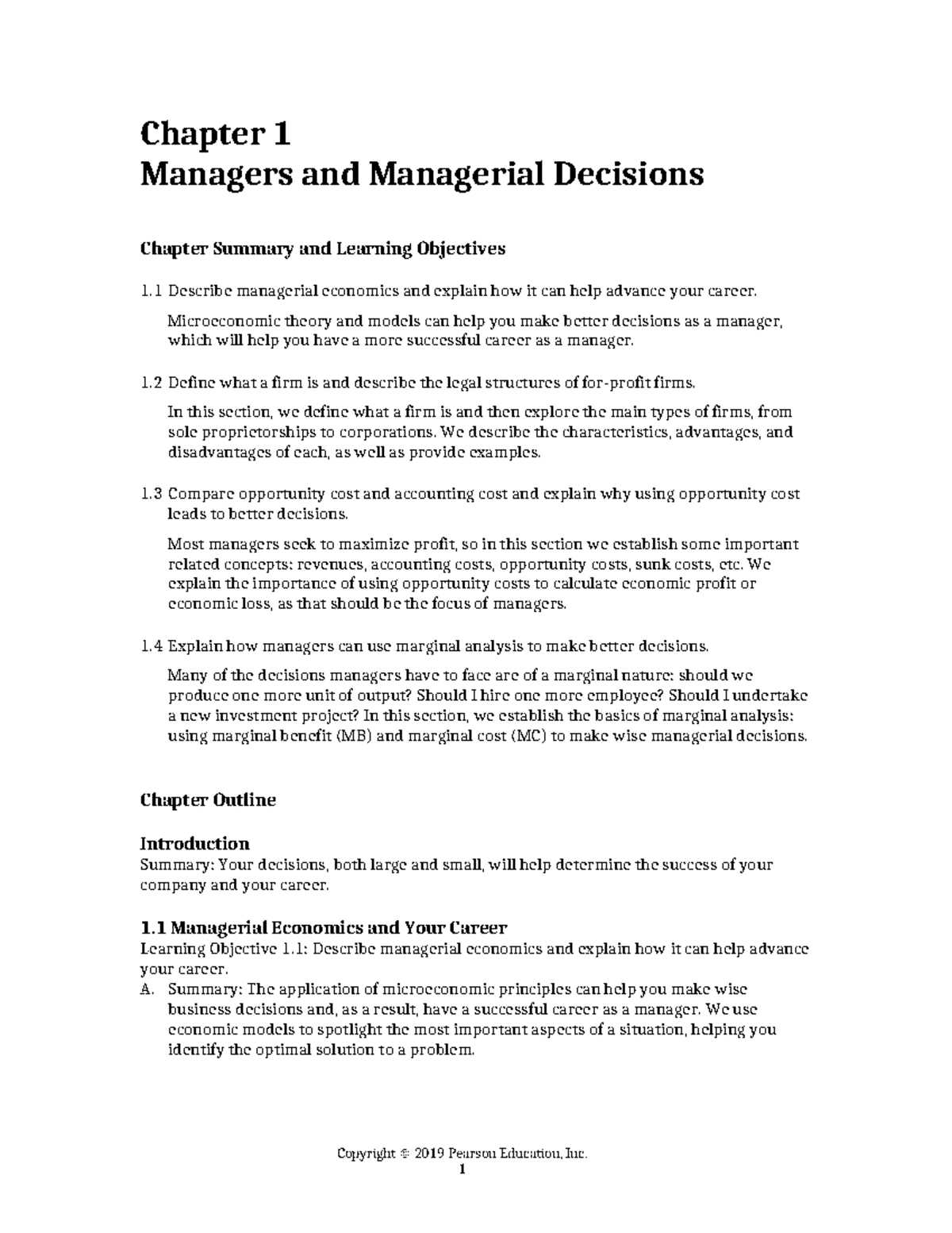 M01 BLAI6414 01 IM CH01 Chapter Summary and Learning Objectives - Chapter 1 Managers and ...