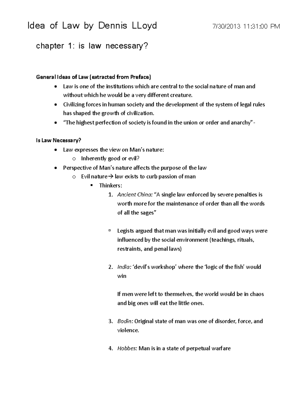 Toaz - Idea of Law by Dennis LLoyd 7/30/2013 11:31:00 PM chapter 1: is ...
