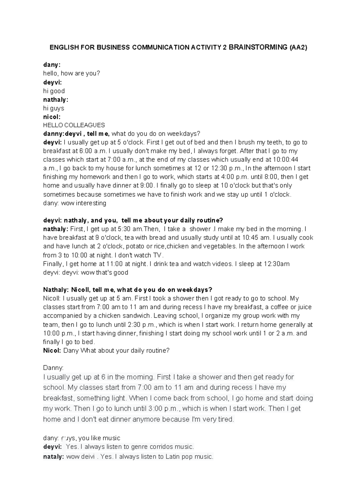 English FOR Business Communication Activity 2 (AA2) - ENGLISH FOR ...