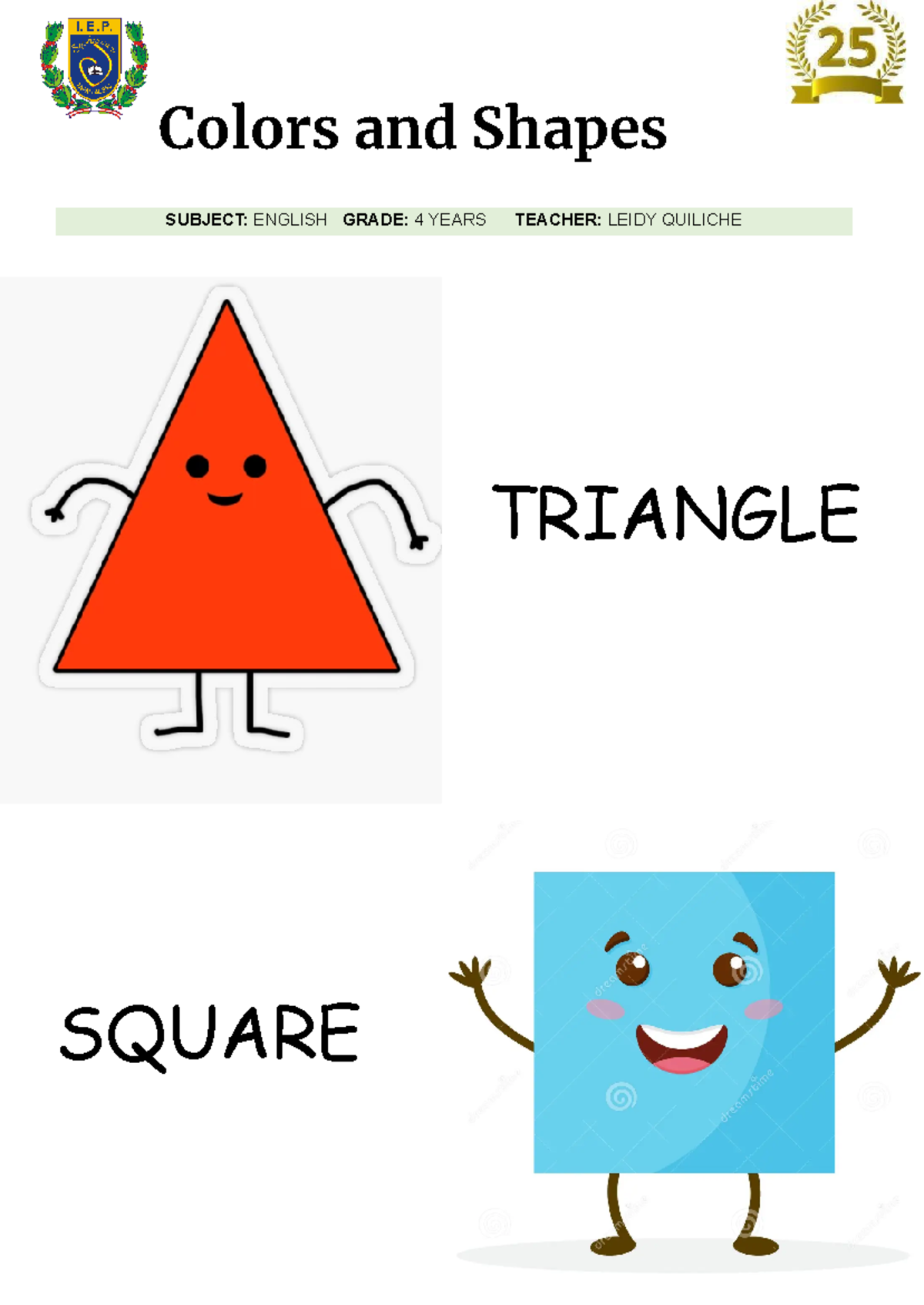 Colors and Shapes Nr 5 - ajnxcklancklc - Idioma basic - Colors and ...