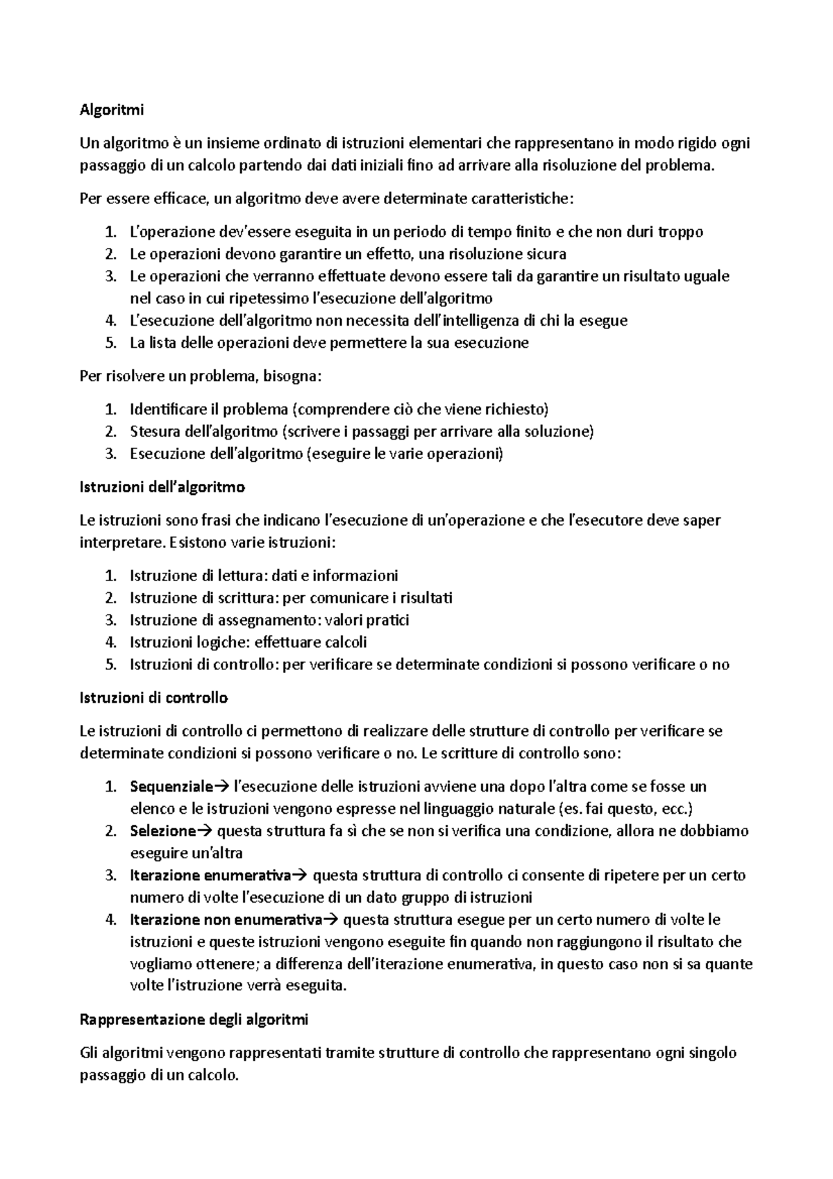 Algoritmi - Algoritmi Un algoritmo è un insieme ordinato di istruzioni ...