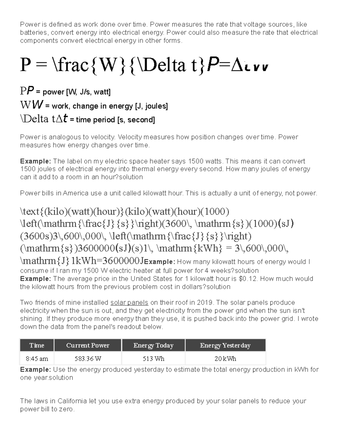 Physics Notes - Power is defined as work done over time. Power measures ...
