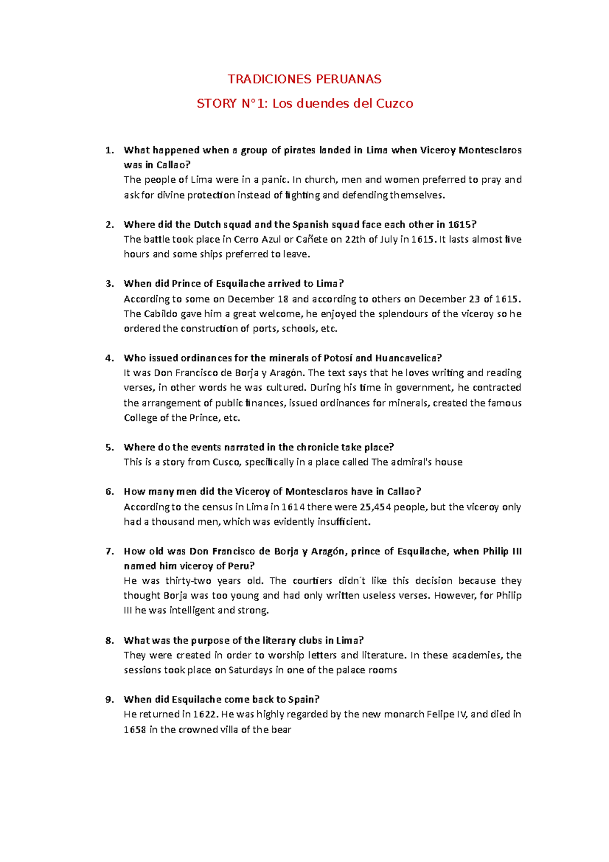 Pronunciación Tradiciones Peruanas - TRADICIONES PERUANAS STORY N°1 ...