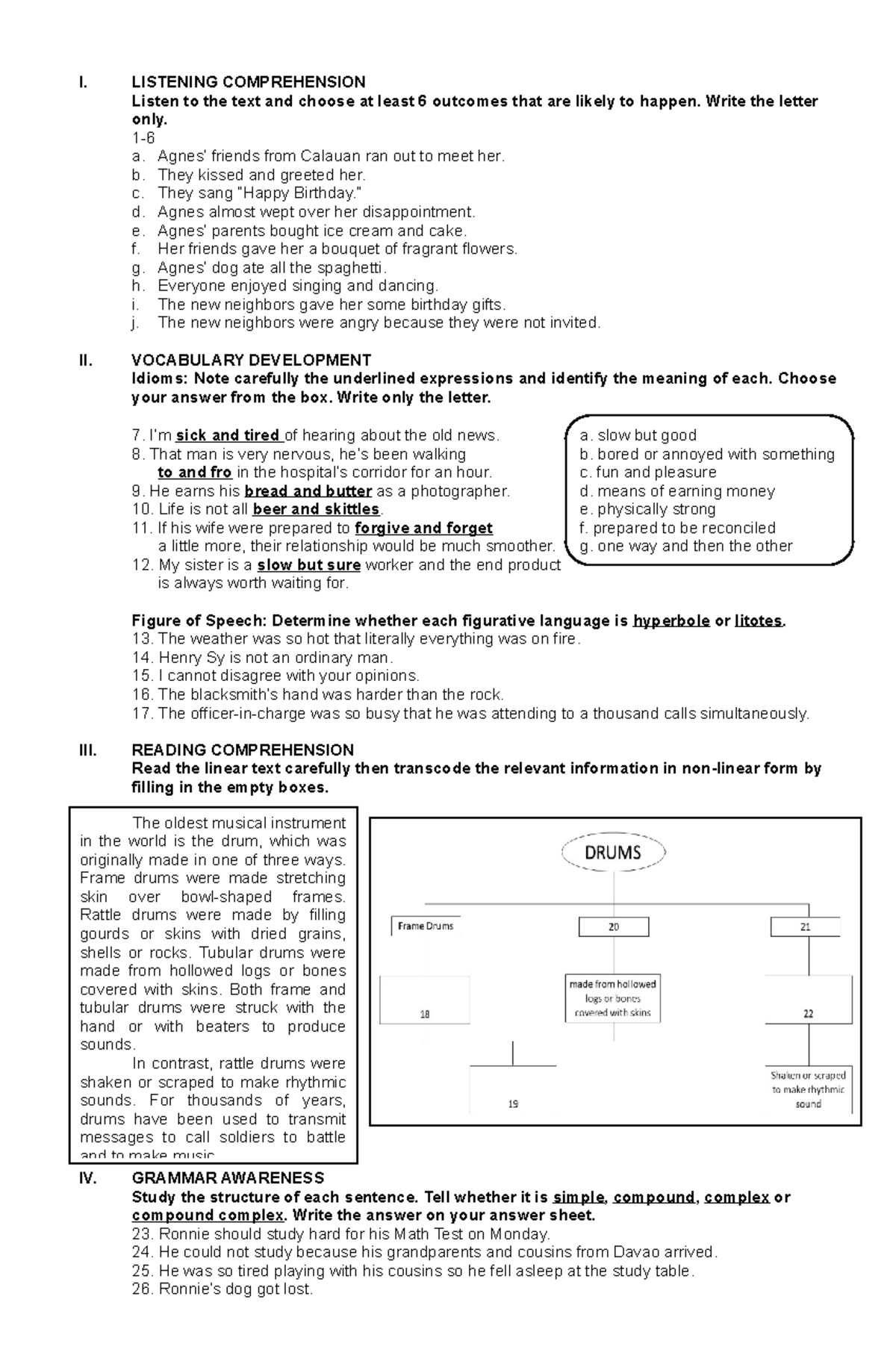 English Test - English For Teachers - University of the Philippines ...