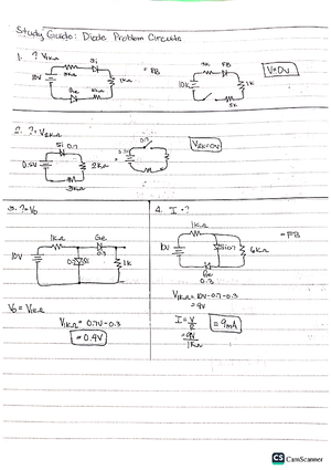 Electronics 1 Diode Solving Problems - Electronics Engineering - Studocu