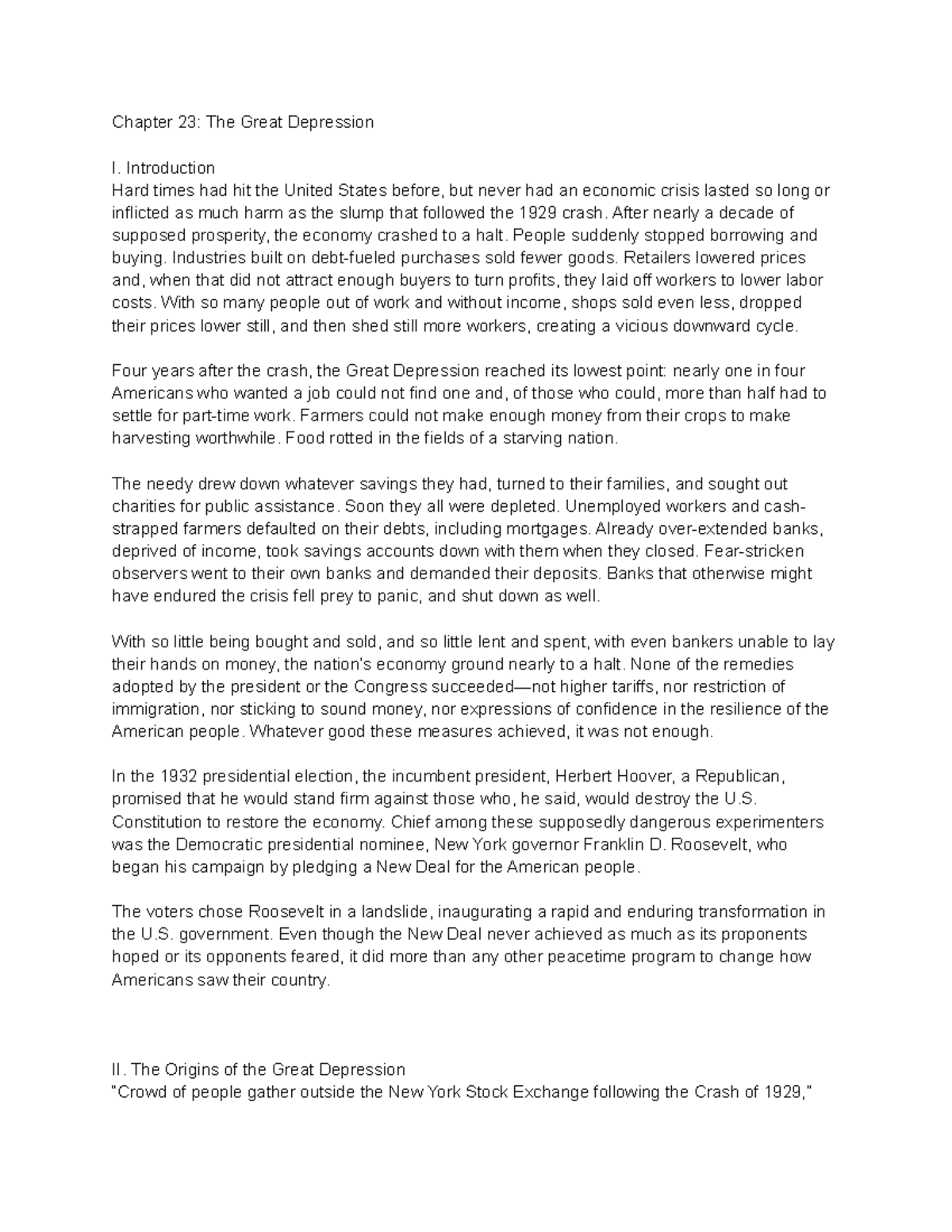 American YAWP - The Great Depression (23) - Chapter 23: The Great ...