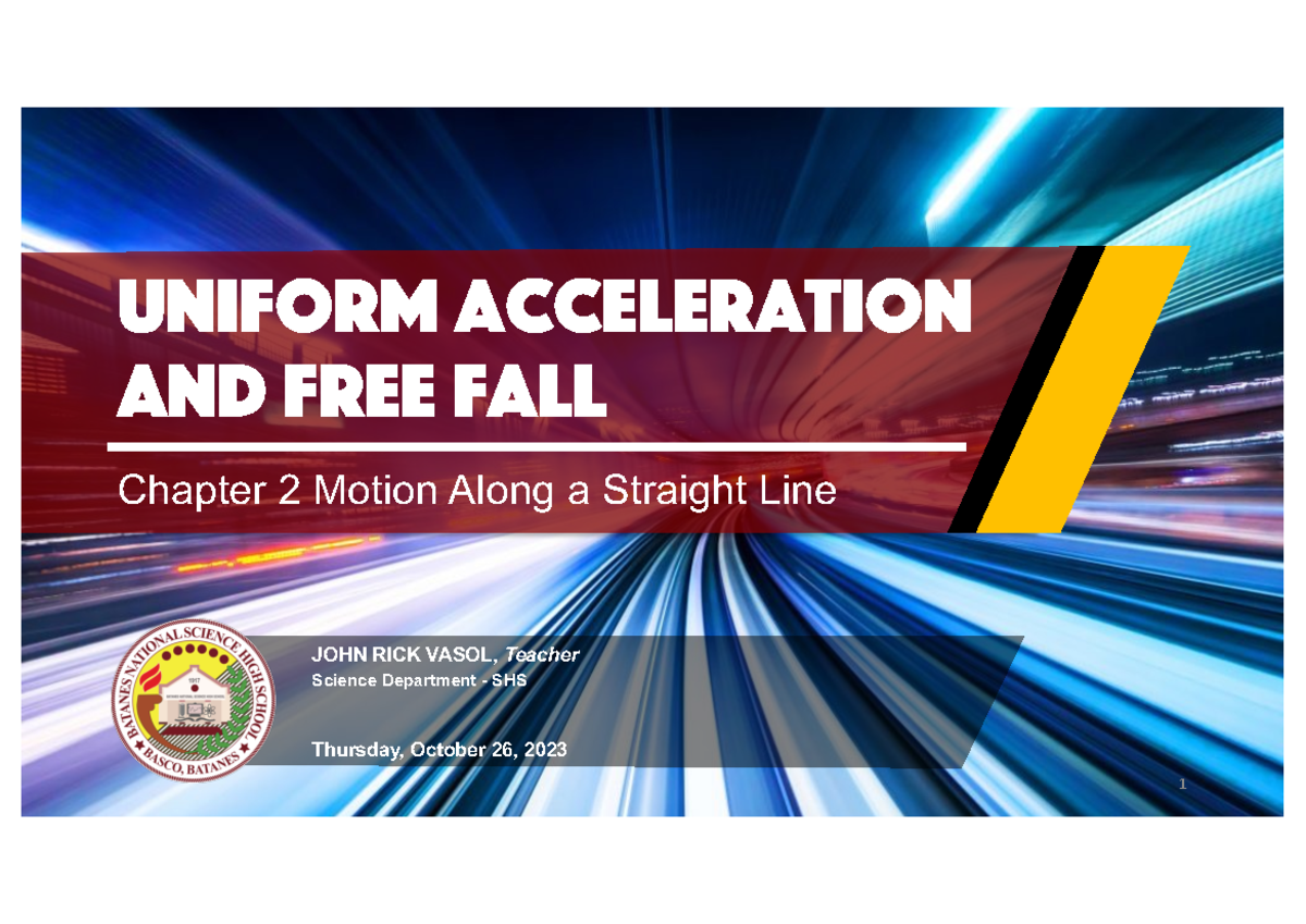 1.5 Uniform Acceleration and Free Fall - Einstein - JOHN RICK VASOL ...