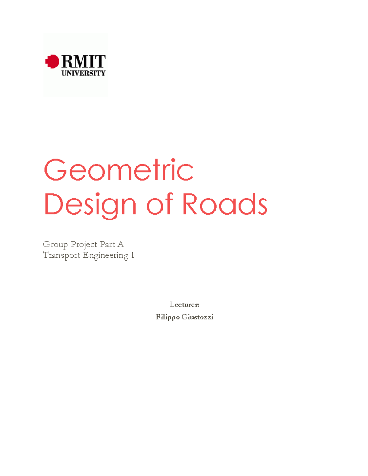 Assignment 2: Group Design Project Part A - Geometric Design of Roads ...
