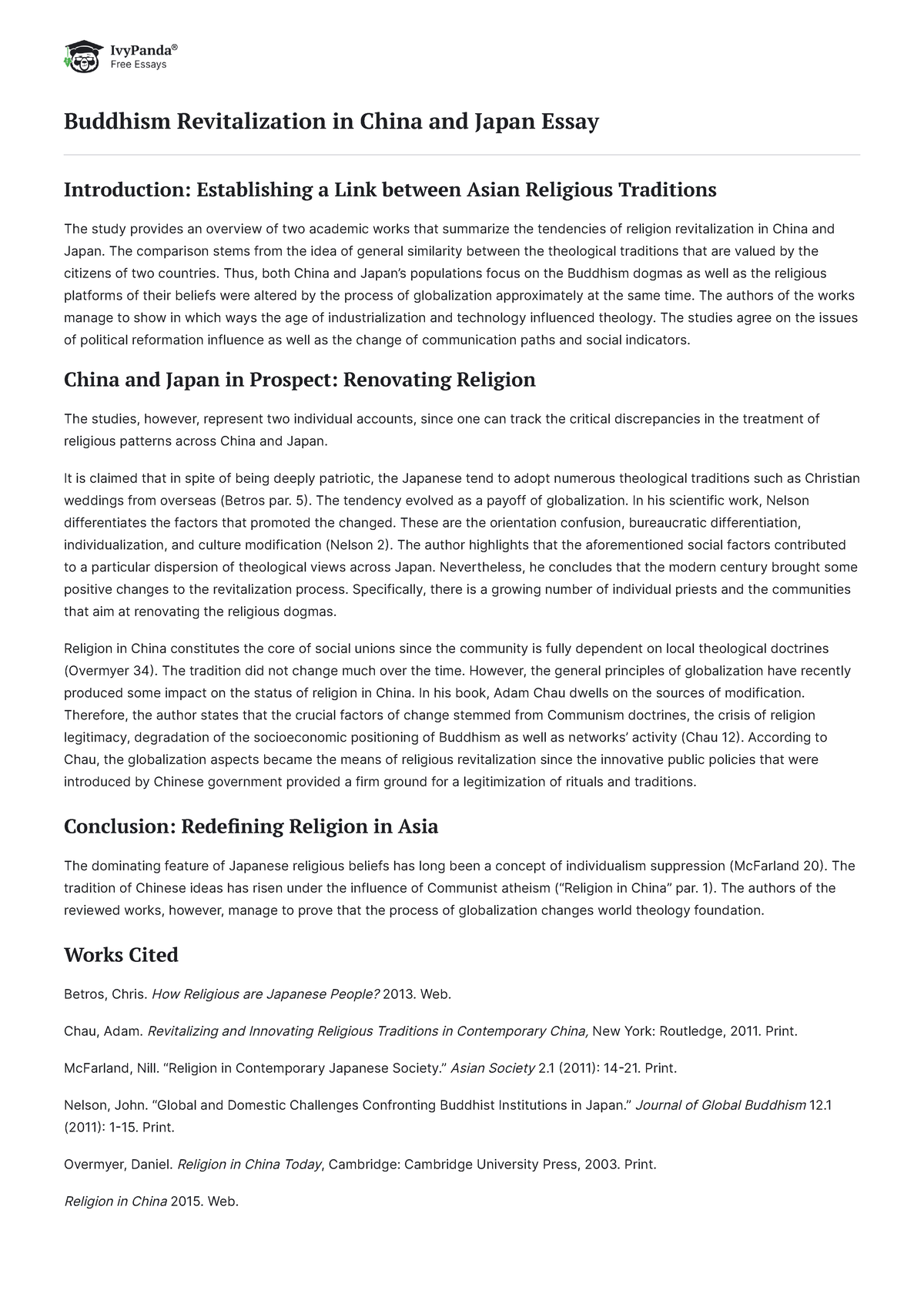 Buddhism Revitalization in China and Japan - 450 Words Essay Example ...