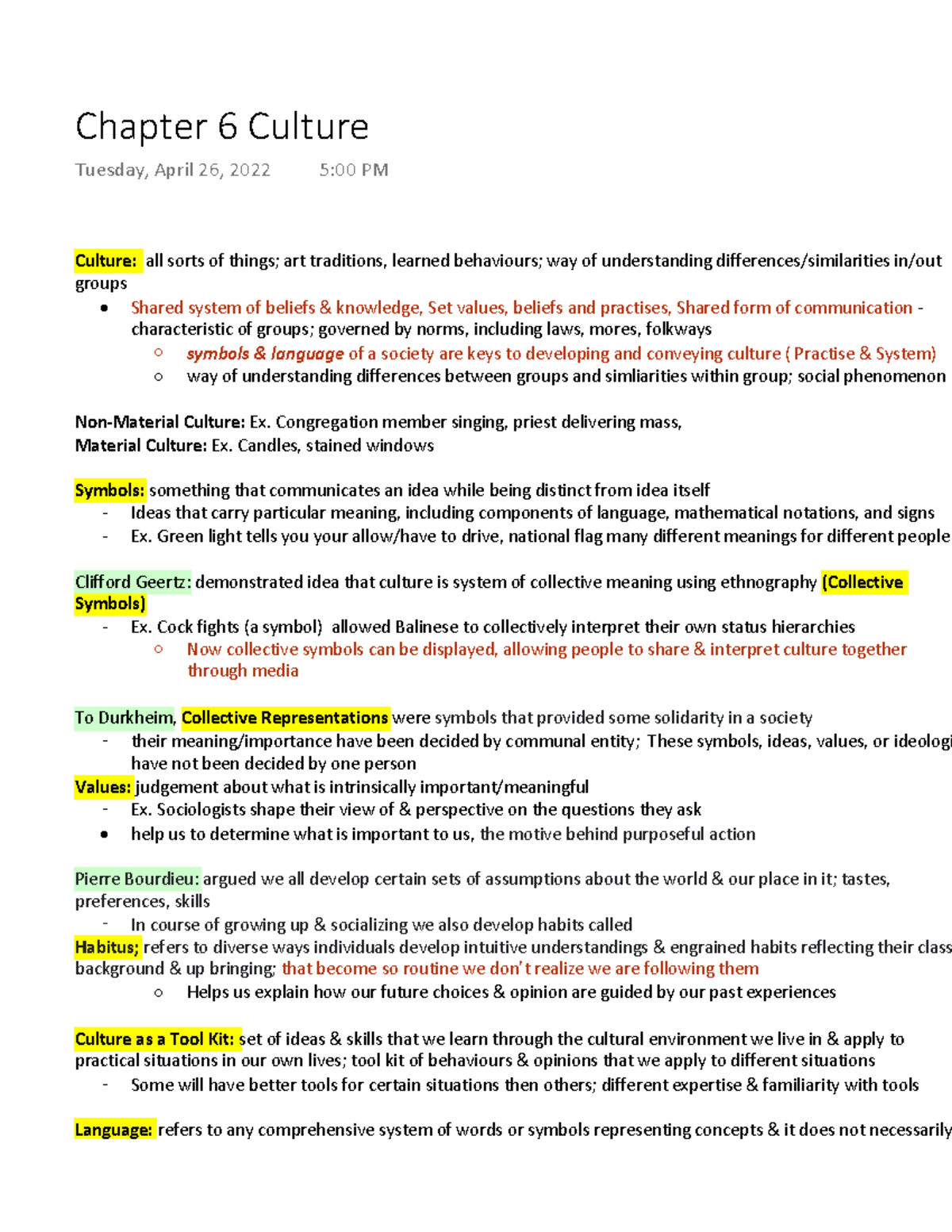 Sociology textbook Chapter 6 Culture & Media - Culture: all sorts of ...