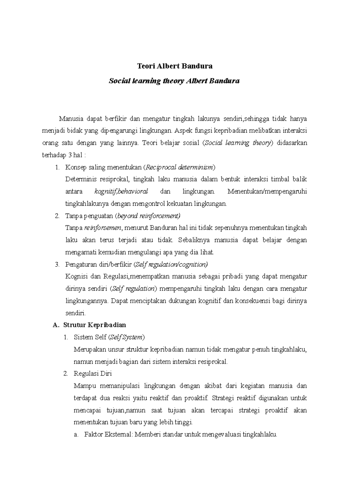 Teori Albert Bandura - Teori Albert Bandura Social learning theory ...