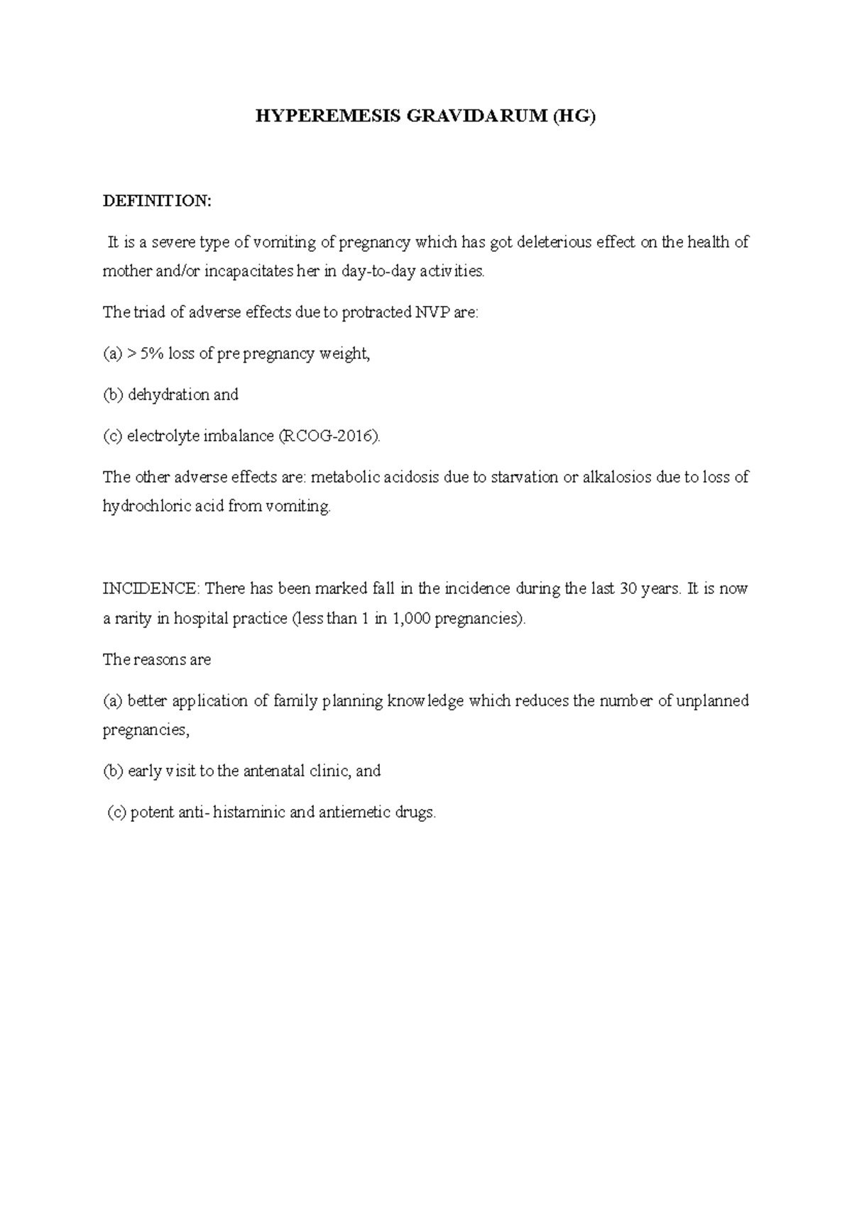 Hyperemesis Gravidarum - HYPEREMESIS GRAVIDARUM (HG) DEFINITION: It is ...
