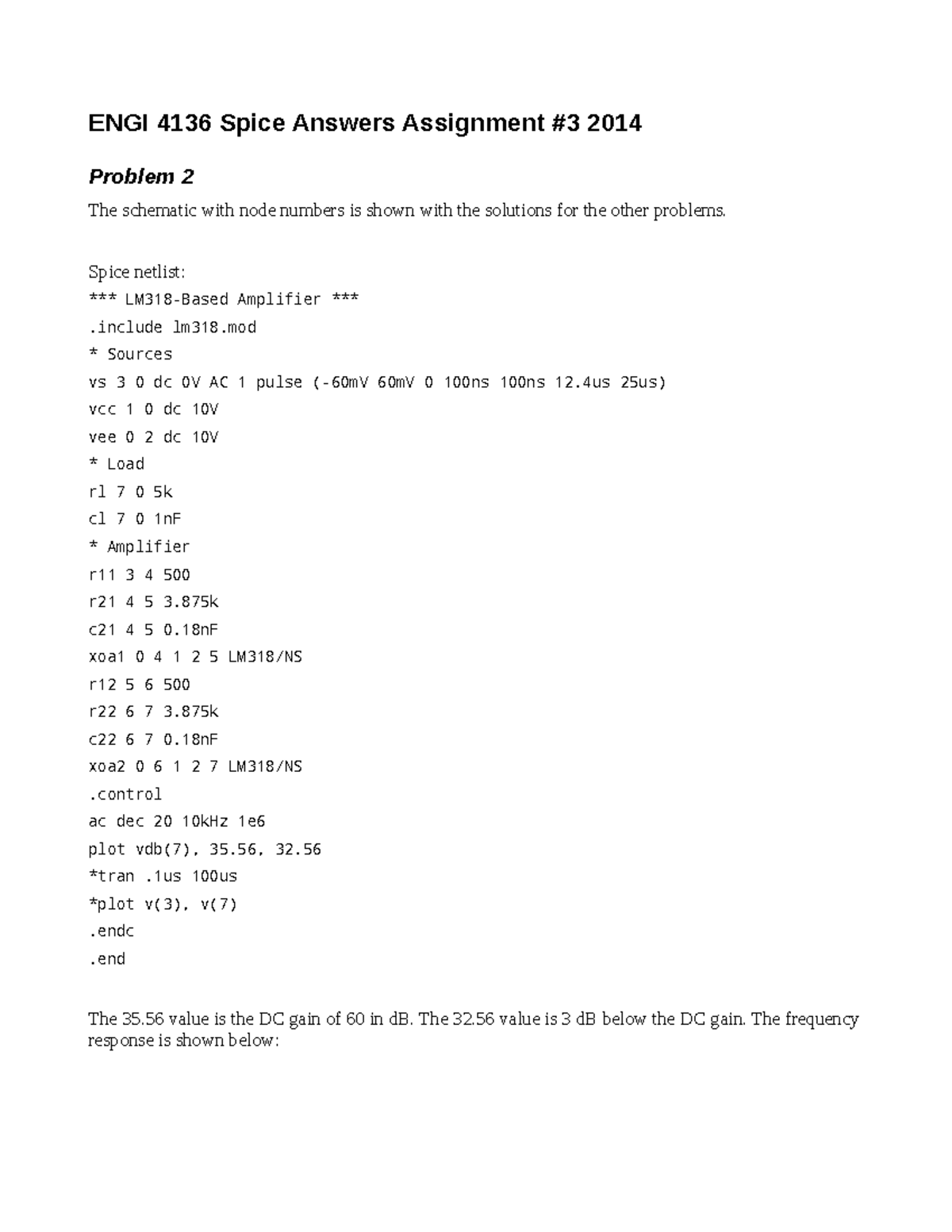 Spice 3 2014 - Spice Answers Assignment #3 - ENGI 4136 Spice Answers ...