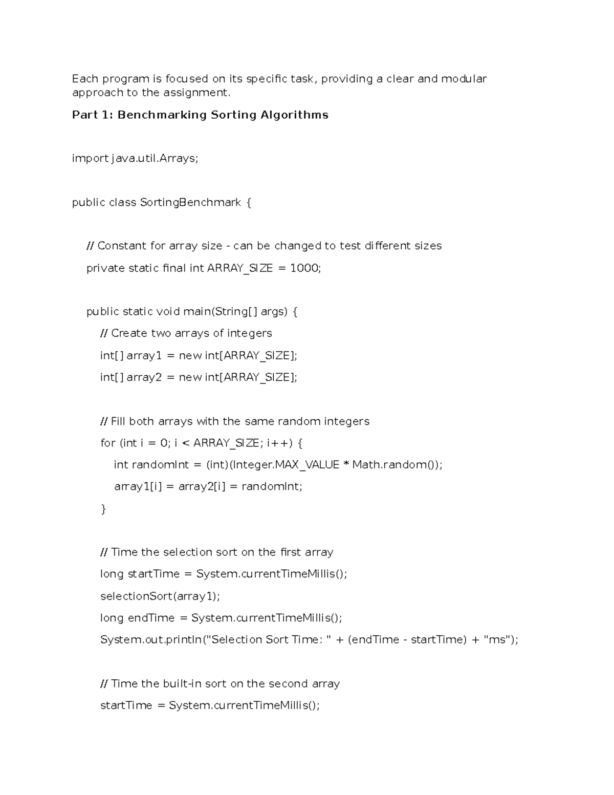 Lab 2 Unit 1 - Assignment week 1 - Each program is focused on its specific task, providing a ...